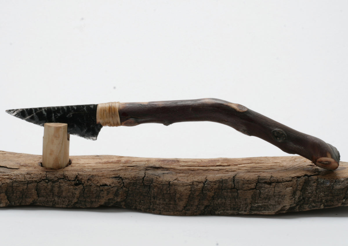 Tri Color Obsidian Knife with Arbutus Handle – JJ Stone Craft